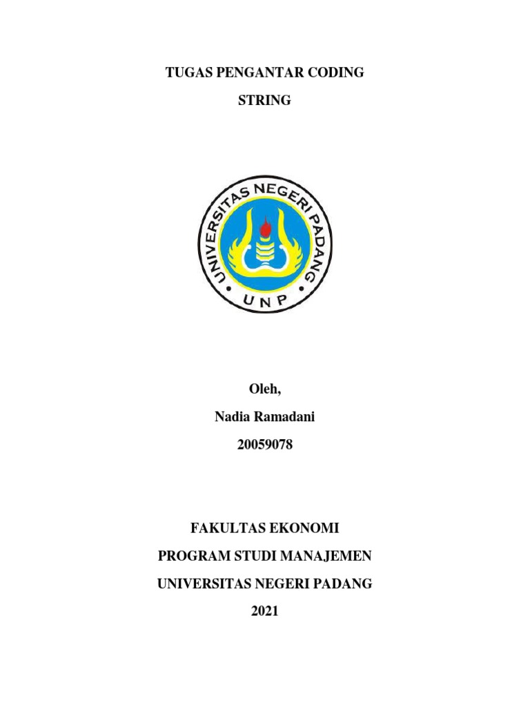 String 7 Tugas Pengantar Coding | PDF | Metode & Bahan Ajar | Komputer