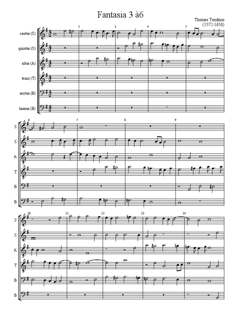 Thomas Tomkins - Fantasia 3 - SCORE | PDF