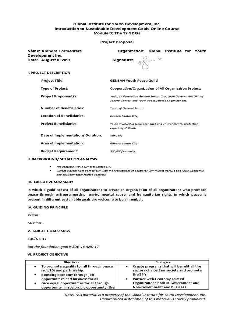 Unfinished Project Proposal With SWOT Analysis | PDF | Sustainability | Peace