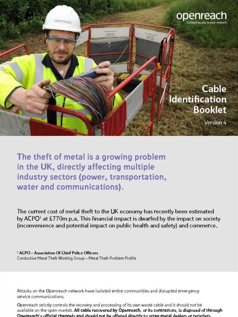 Cable-Theft-booklet - V4 - OpenReach | PDF | Coaxial Cable ...