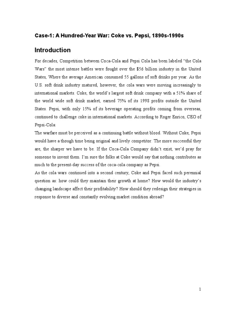 Coke Vs Pepsi | PDF | Coca Cola | Pepsi Co