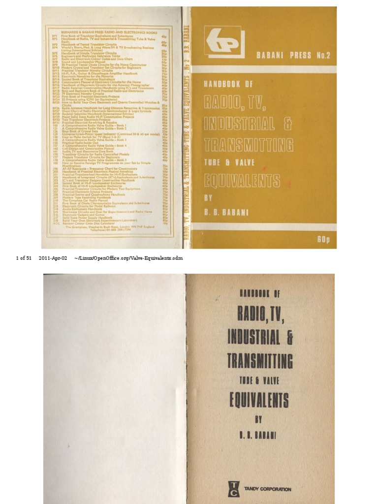 Valve & Amplifier Design, Valve Equivalents | PDF | Vacuum Tube | Amplifier