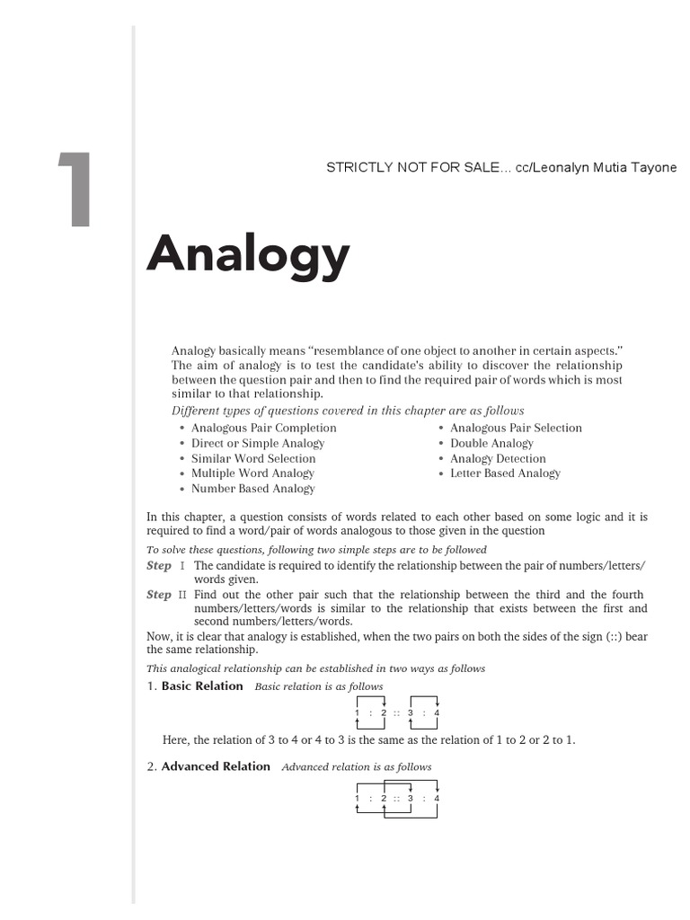 Analogy: STRICTLY NOT FOR SALE... Cc/leonalyn Mutia Tayone | PDF ...