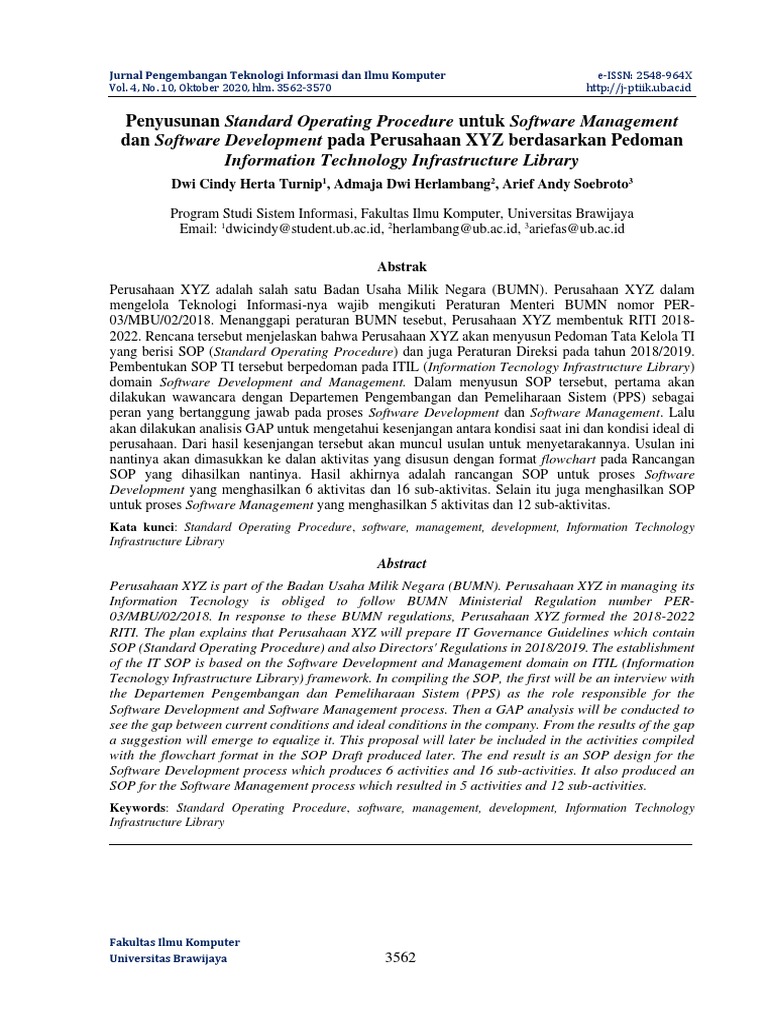 Penyusunan Standard Operating Procedure Untuk Software Management Dan ...