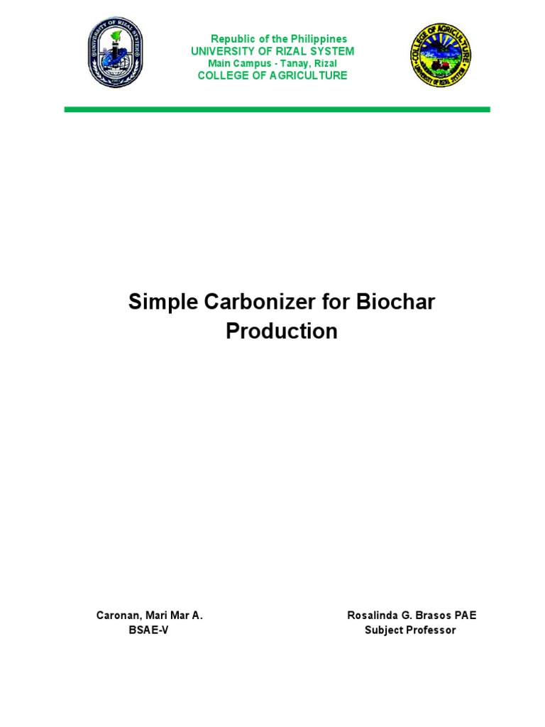 Simple Carbonizer For Biochar Production | PDF | Biomass | Charcoal