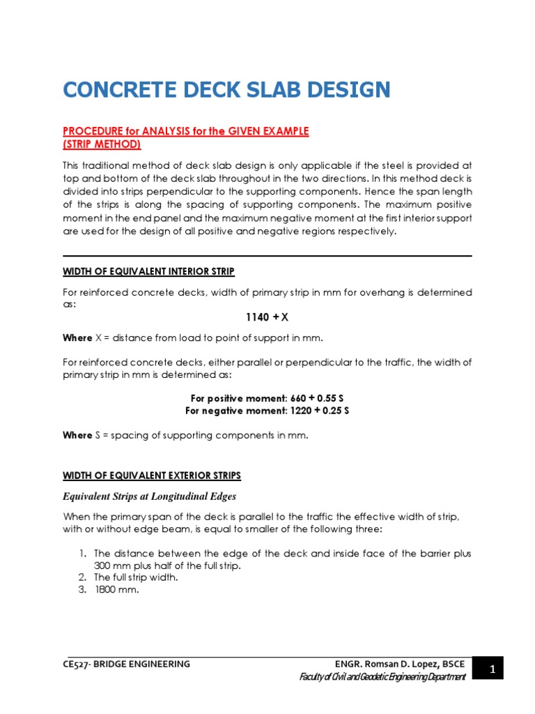 Approximate Analysis and Design of Reinforced Concrete Deck Slabs and ...