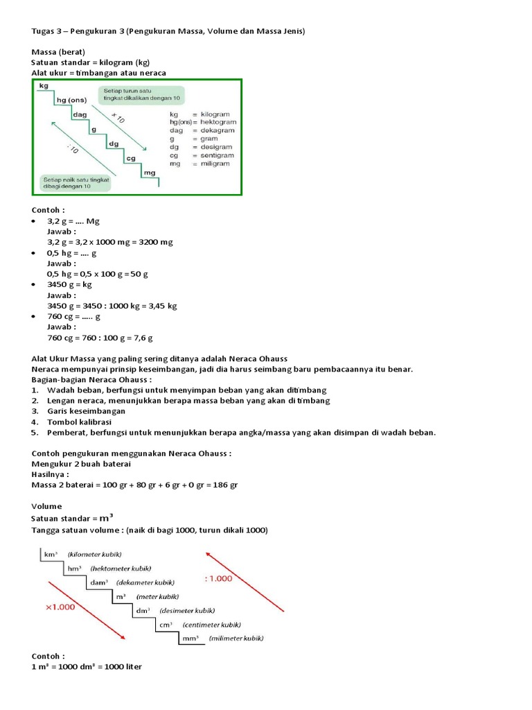 Pengukuran Massa dan Volume | PDF | Metode & Bahan Ajar