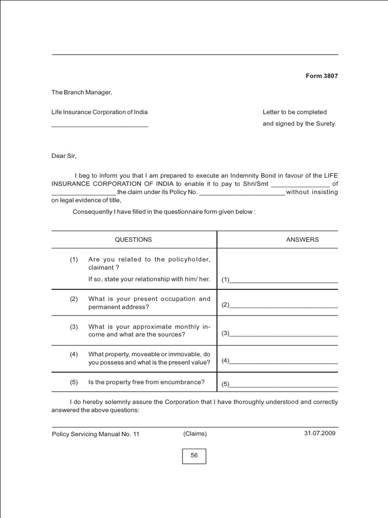 Surety Form No 3807 | PDF | Insurance | Justice