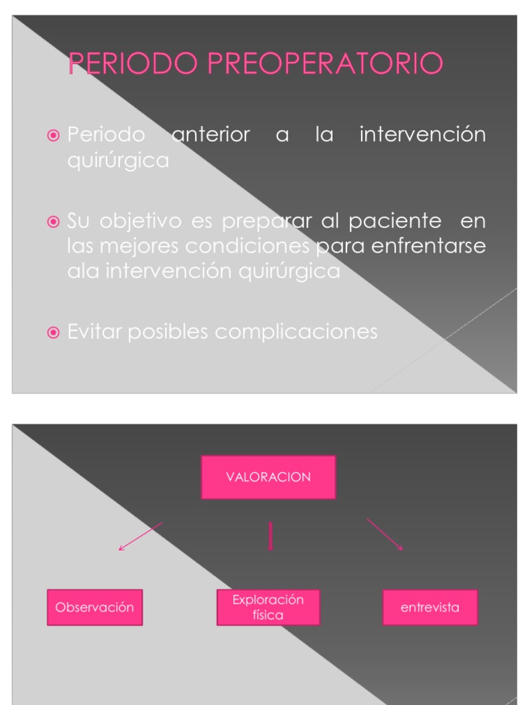 Periodo Preoperatorio | PDF | Terapia intravenosa | Enfermedades y trastornos