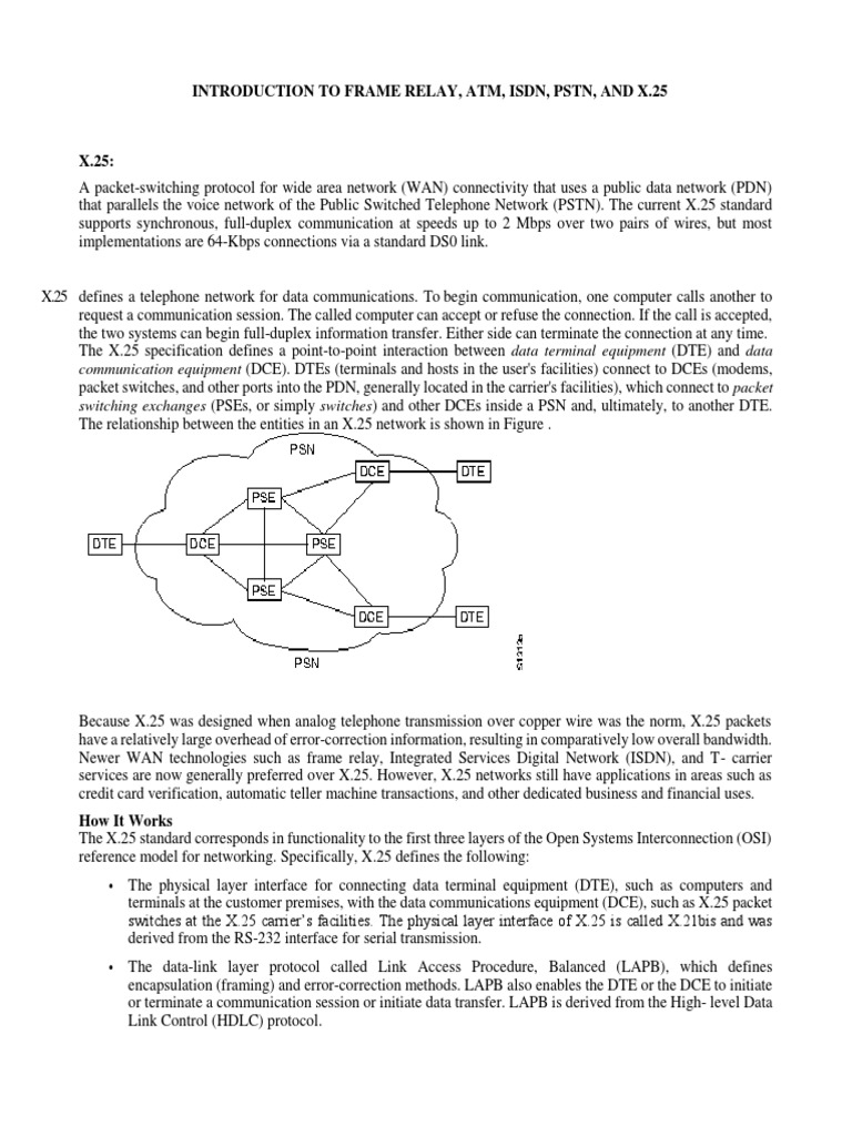 Introduction To Frame Relay, Atm, Isdn, PSTN, and X.25 | PDF | Asynchronous Transfer Mode ...