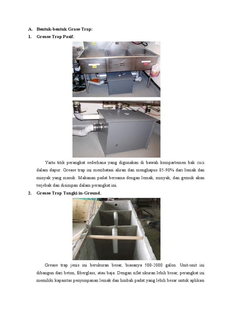 Bentuk & Ukuran Grease Trap | PDF