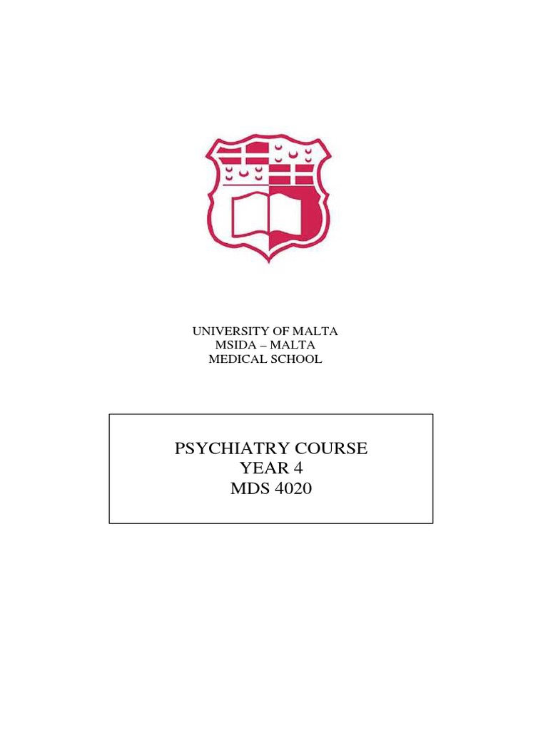 Psychiatry Course Overview 2020-21 | PDF | Mental Disorder | Psychiatry