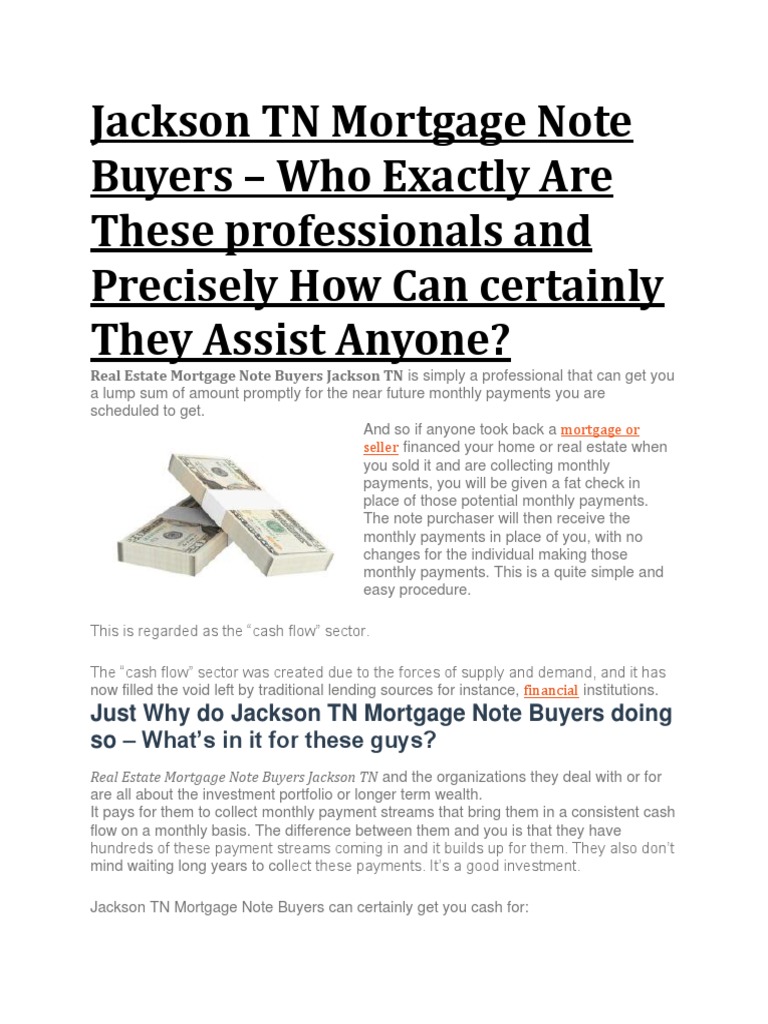Jackson TN Mortgage Note Buyers Guide | PDF | Mortgage Loan | Common Law
