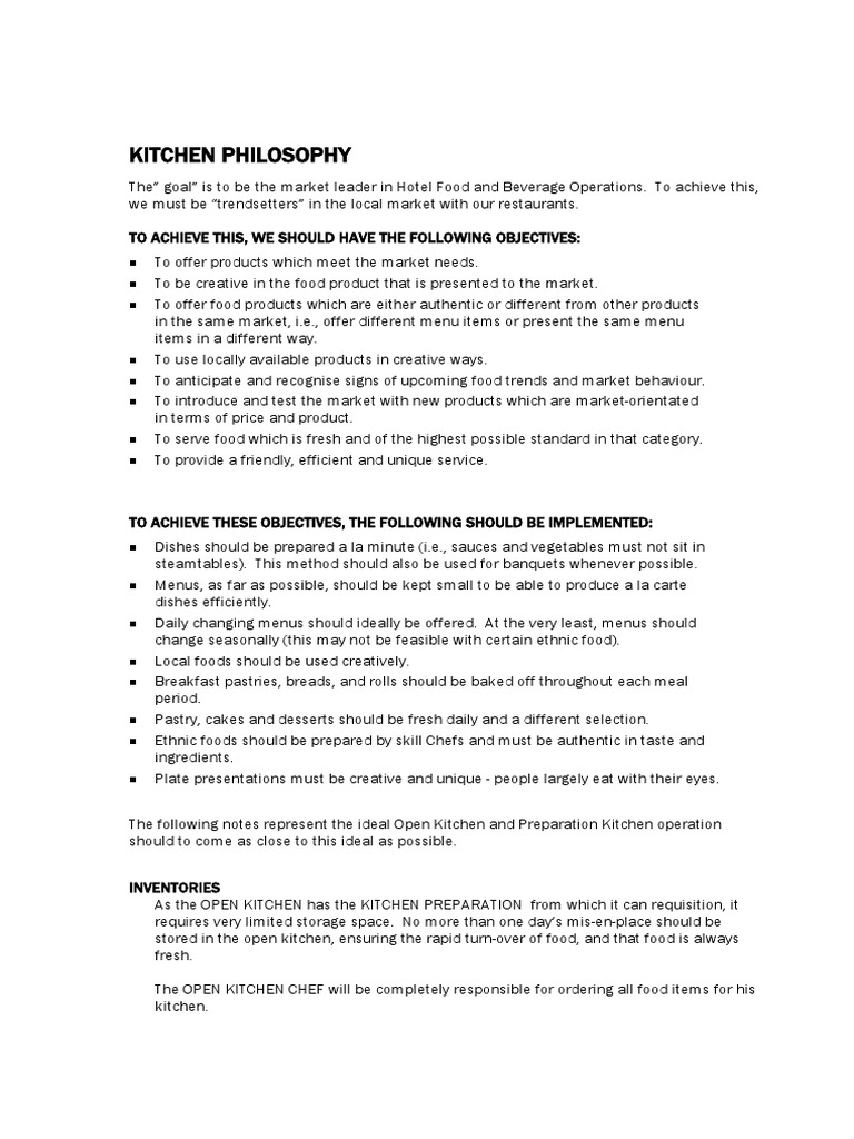 Open Kitchen Management | PDF | Menu | Foods