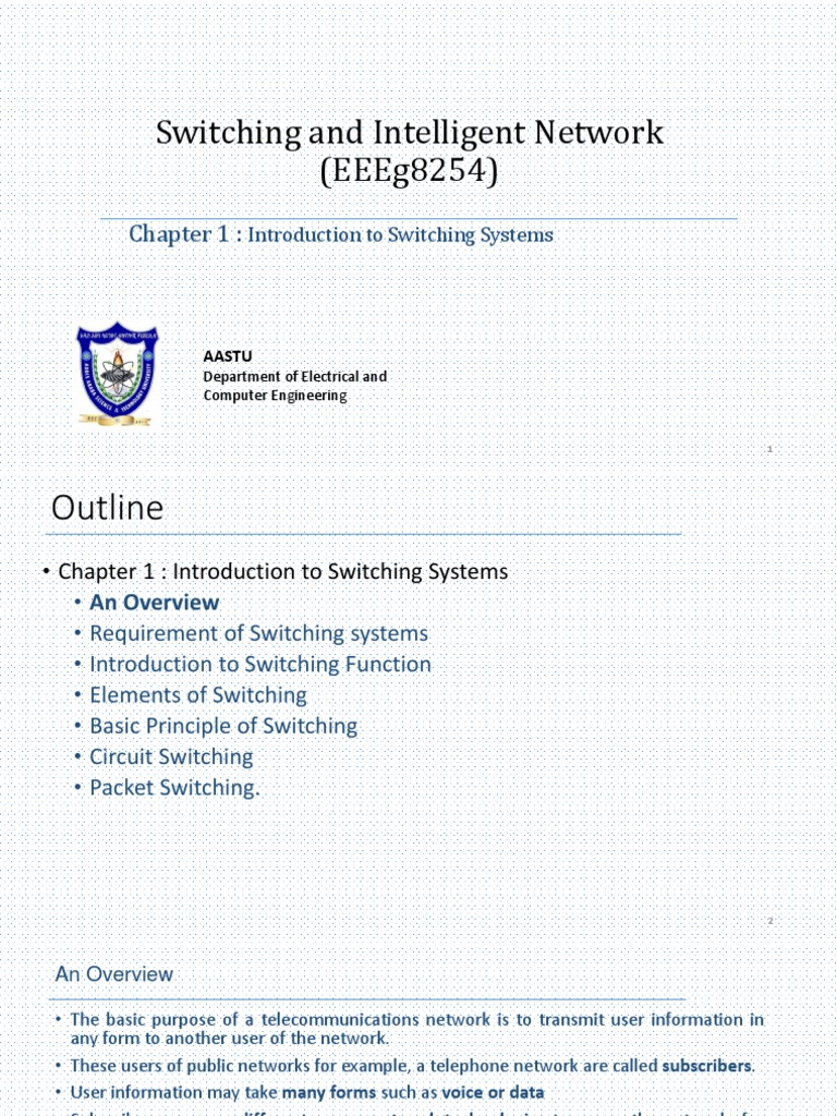 Chapter 1 - Introduction To Switching Systems (EEEg8254) 2021 | PDF ...