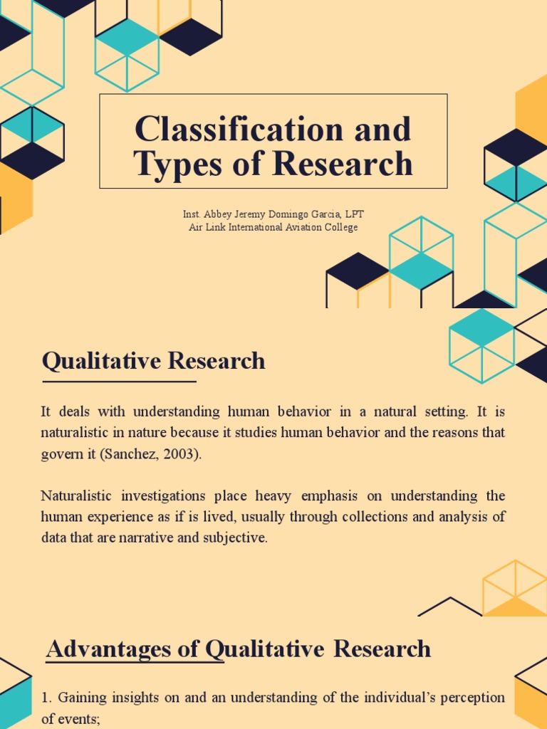 Types and Classification of Research | PDF | Qualitative Research ...