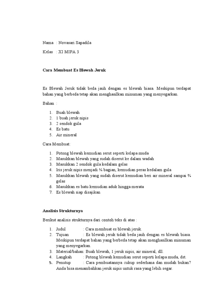 Novasari Sapadila XI MIPA 3 | PDF