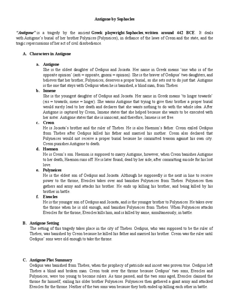 "Antigone" Is A Tragedy by The Ancient Greek Playwright Sophocles ...