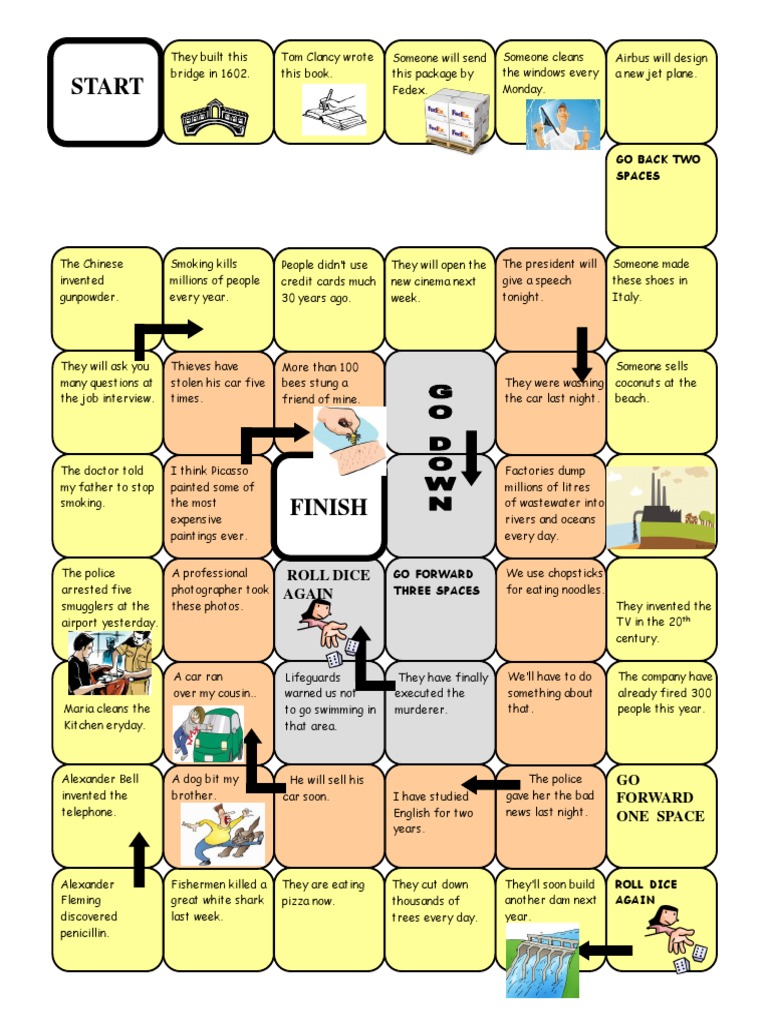 Board Game Active and Passive Voice | PDF