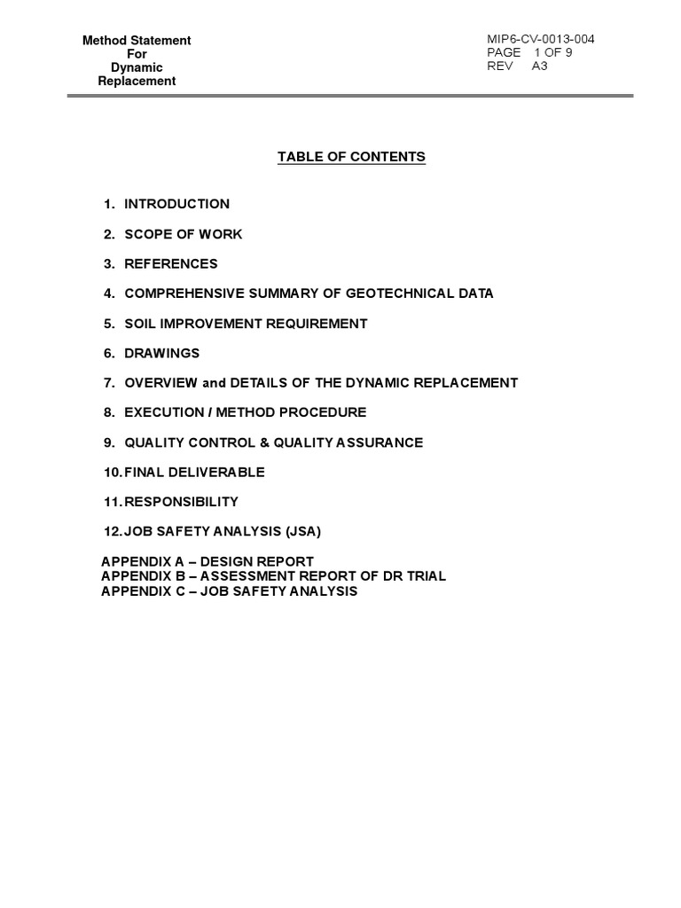 CV-0013-004 - Method Statement For Dynamic Replacement - Rev.A2 | PDF ...