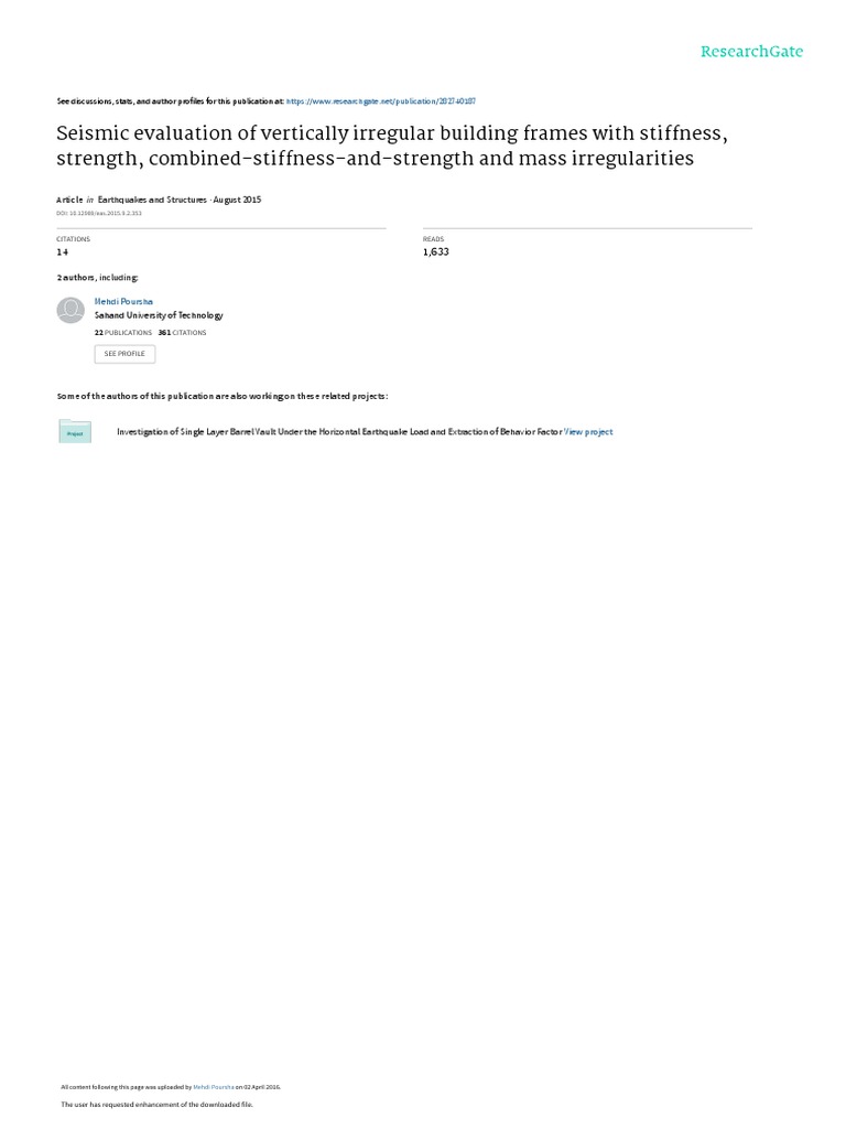 Seismic Evaluation of Vertically Irregular Building Frames With ...