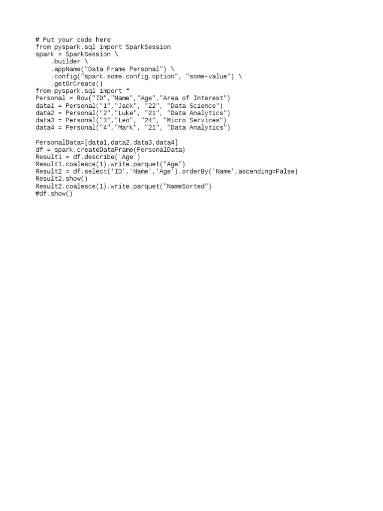 Dataframe Operations Pdf