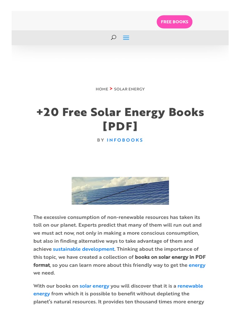 Free Solar Energy Books Collection | PDF | Solar Energy | Photovoltaics