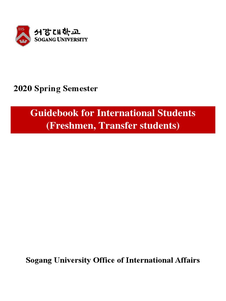 Guidebook For International Students (2020 Spring Semester Freshmen) 2 ...