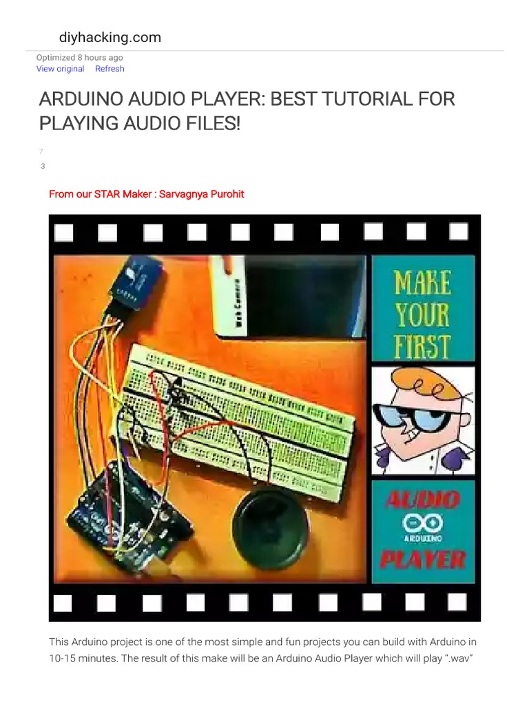 Arduino Audio Player Best Tutorial For Playing Audio Files Pdf Arduino Computer Hardware 0995