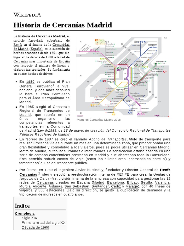 Plano de Cercanías Madrid 2018 | PDF | Transporte ferroviario | Transporte