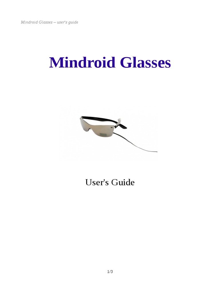 Mindroid Glasses Manual EN | PDF | Usb | Computer Science