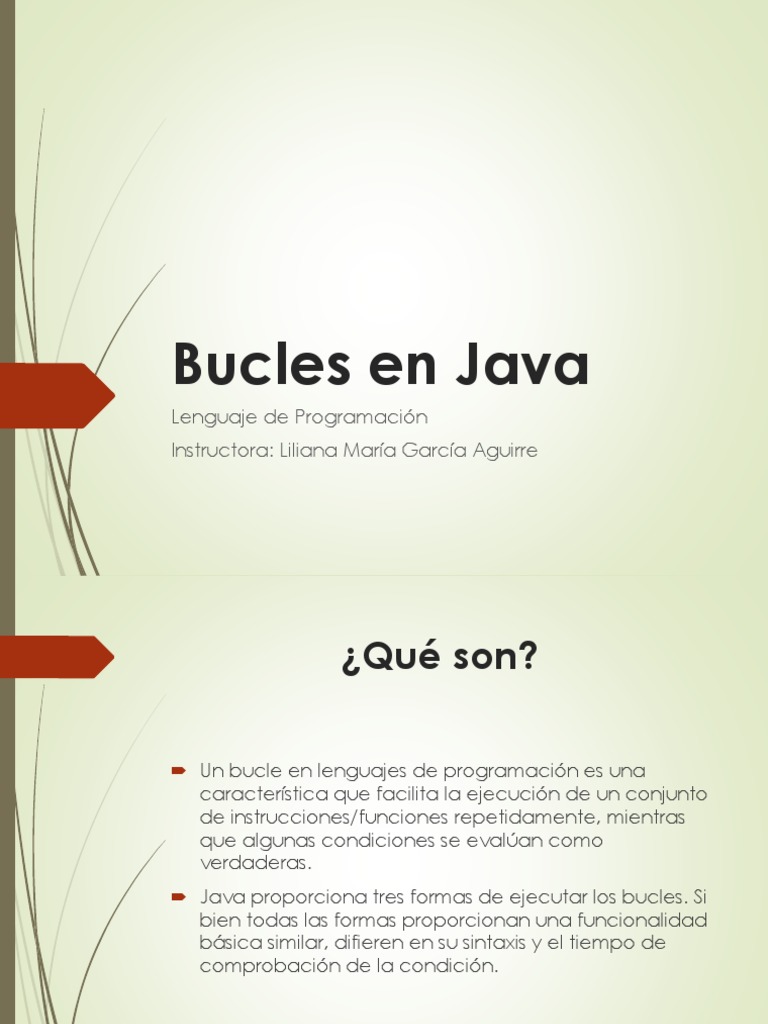 Bucles en Java | PDF | Ingeniería Informática | Ciencias de la Computación