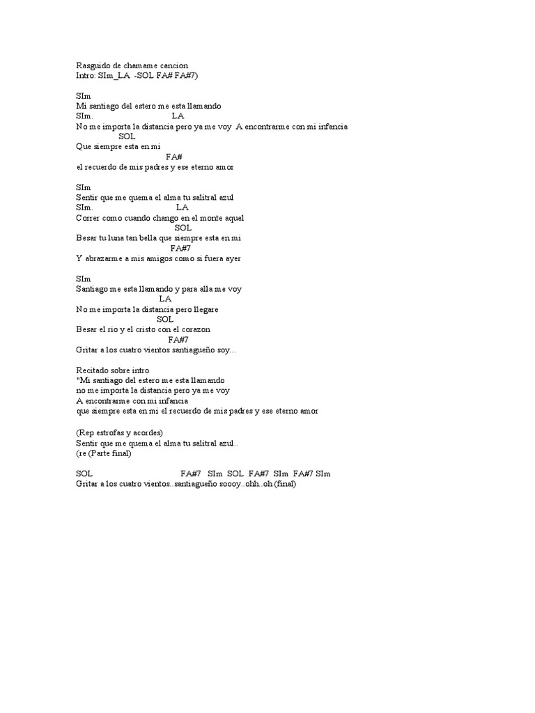 Santiago Me Está Llamando: Letras y Acordes | PDF