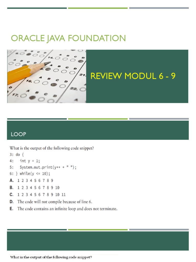 Oracle Java Foundation Review Modul 6 9 Descargar Gratis Pdf Parameter Computer 0710