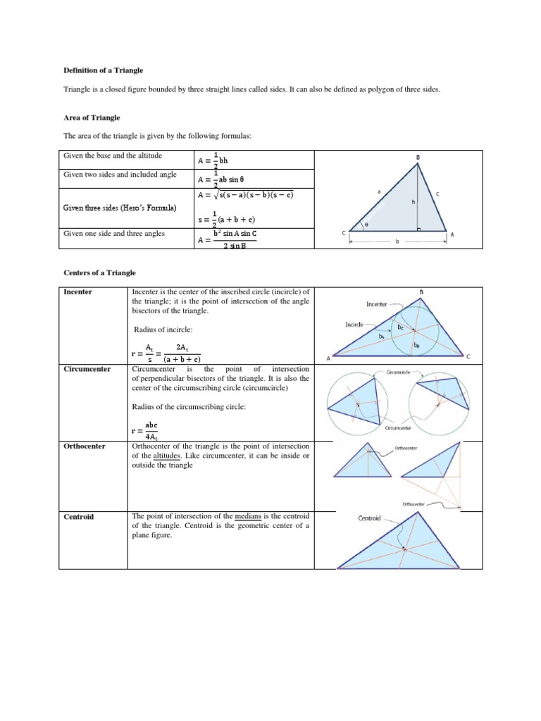 Definition of A Triangle | PDF | Triangle | Triangle Geometry