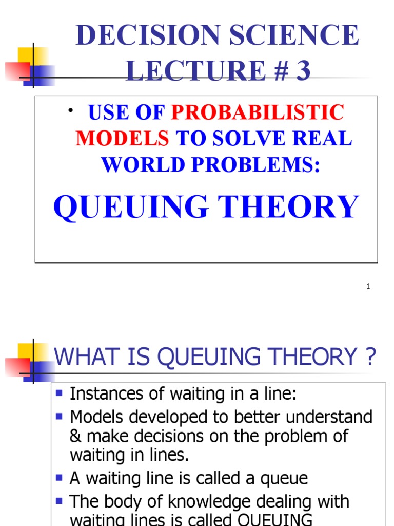 D S Lecture #3 - Queing Theory | PDF | Probability | Analysis