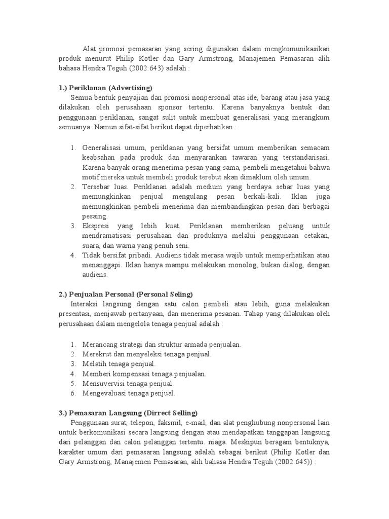 Alat Promosi Pemasaran | PDF
