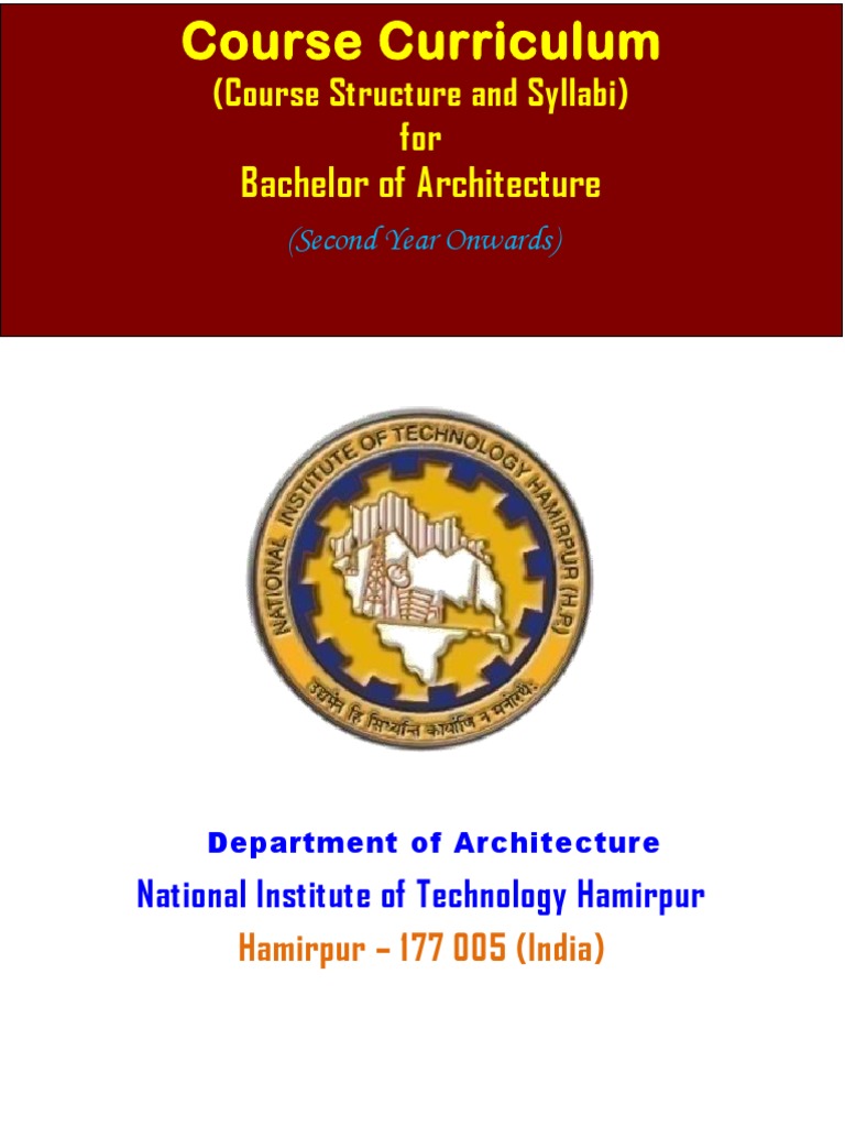 Bachelor of Architecture: (Course Structure and Syllabi) For | PDF ...