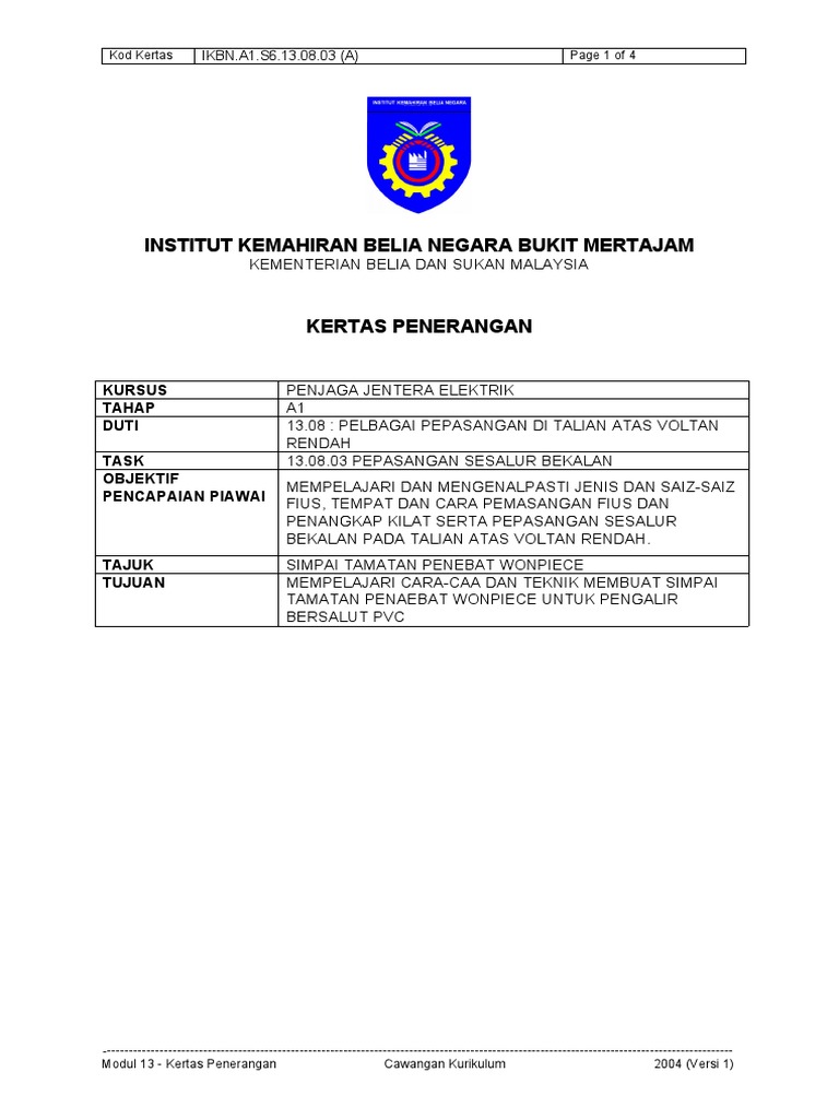 Kerja13.08.03 Simpai Tamatan Penebat Wonpiece | PDF