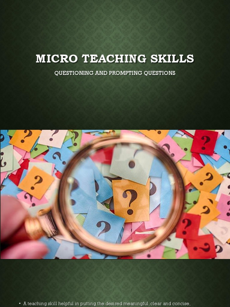 Questioning Skills in Micro Teaching | PDF