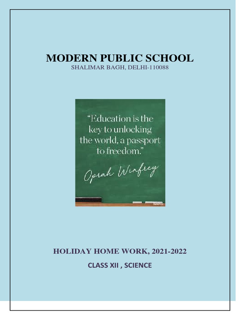 XII SCIENCE HHW 2021 Final | PDF