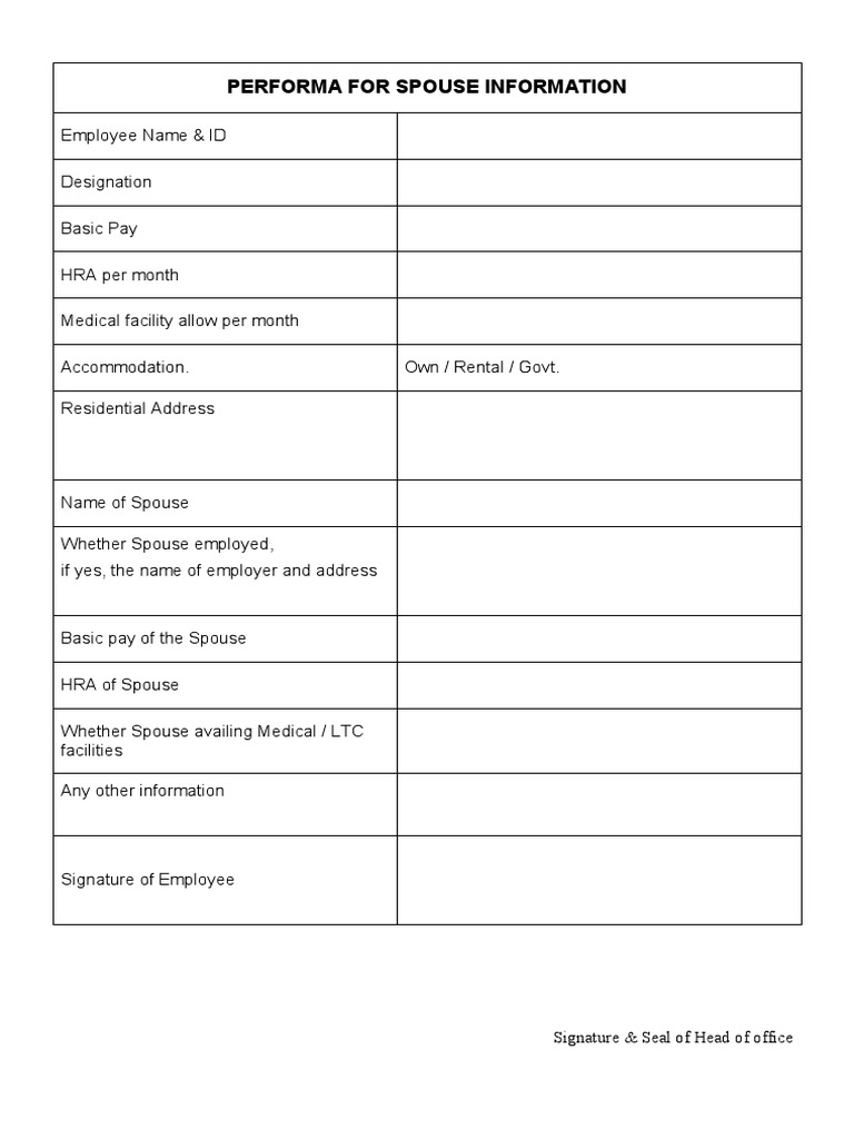 Spouse Information | PDF