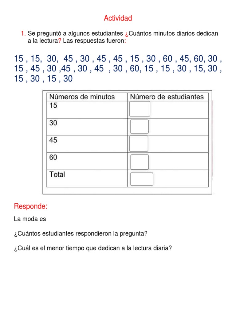 Actividad Moda y Frecuencia | PDF