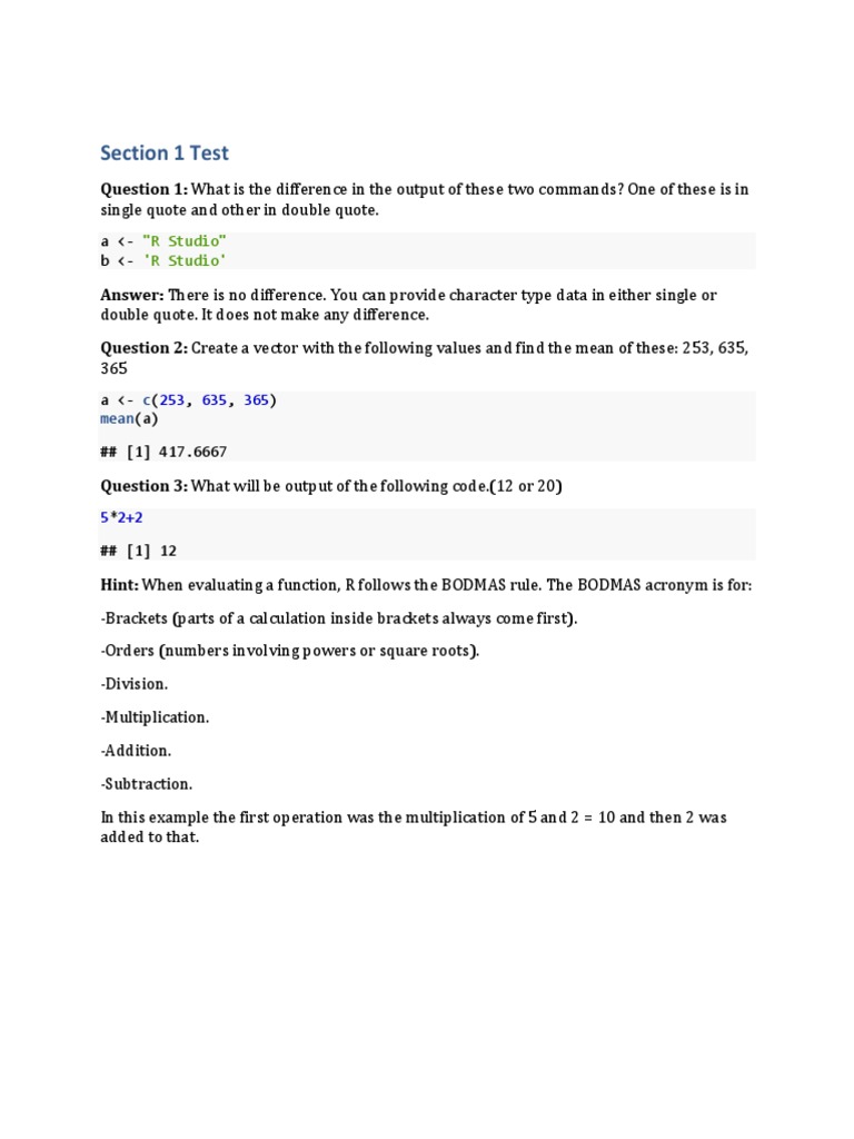 Section 1 Test Solution | PDF | Teaching Methods & Materials