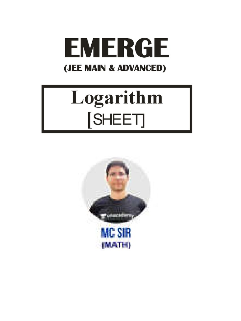 Logarithm Sheet for JEE Preparation | PDF | Logarithm | Numbers