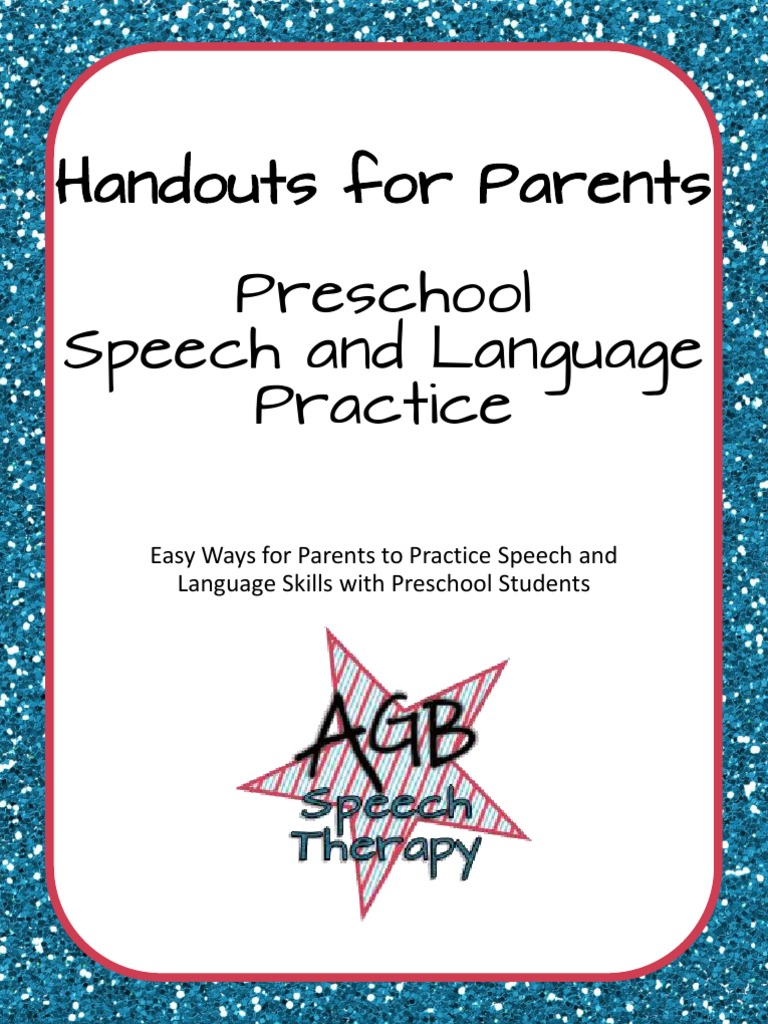 Handouts For Parents Preschool Speech and Language Practice | PDF ...