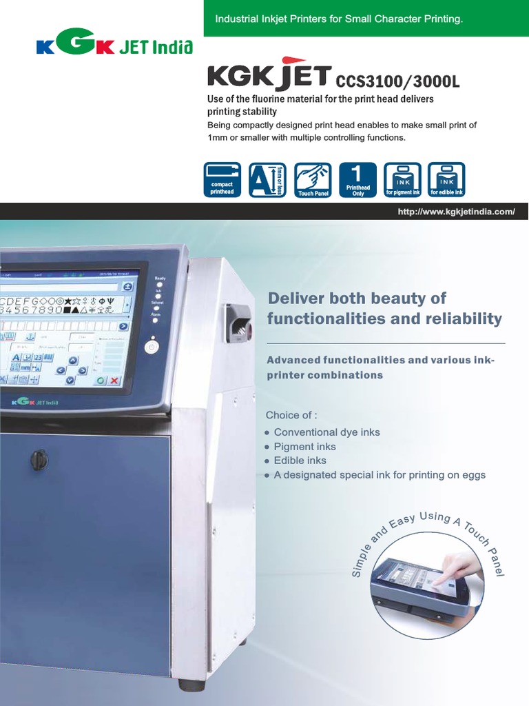 Brochure CIJ CCS3100 | PDF | Printer (Computing) | Ink