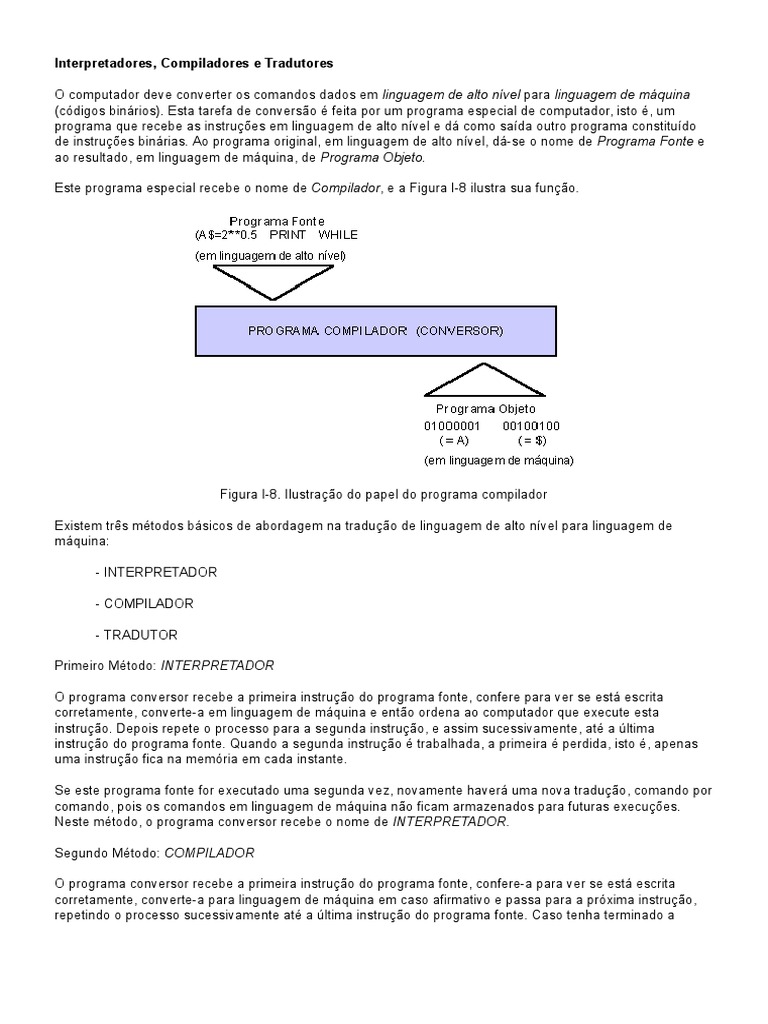 Interpretadores, Compiladores e Tradutores | PDF | Compilador | Programação