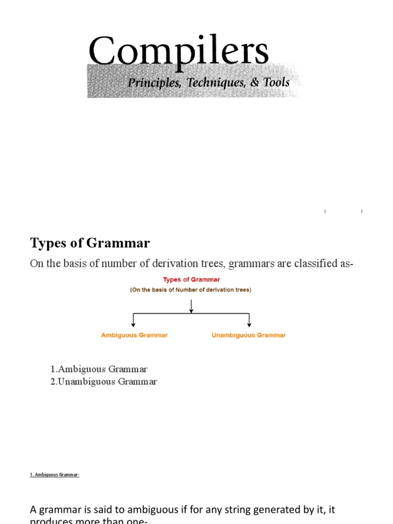 Compiler Design Ambiguous Grammar and Making Them Unmbiguous | PDF ...