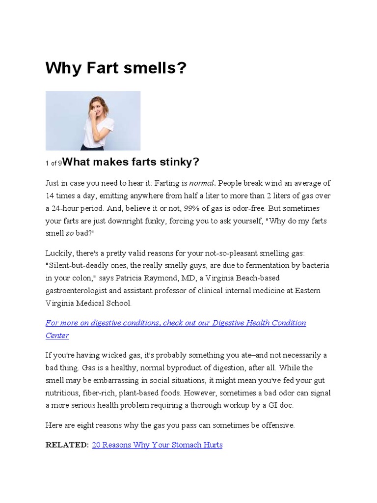 Causes of Smelly Farts Explained | PDF | Flatulence | Sugar Substitute